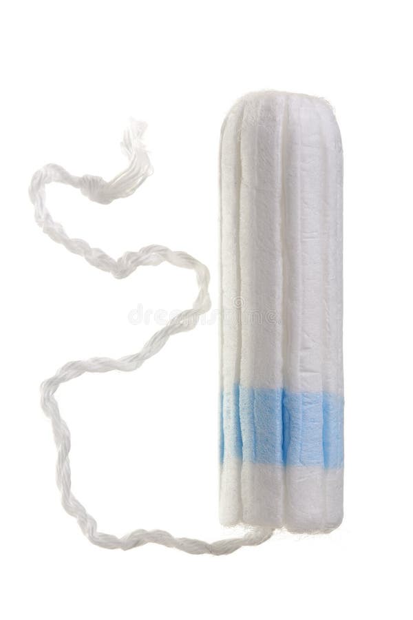 A New Tampon with Blue String To Absorb Menstrual Blood Isolated on ...