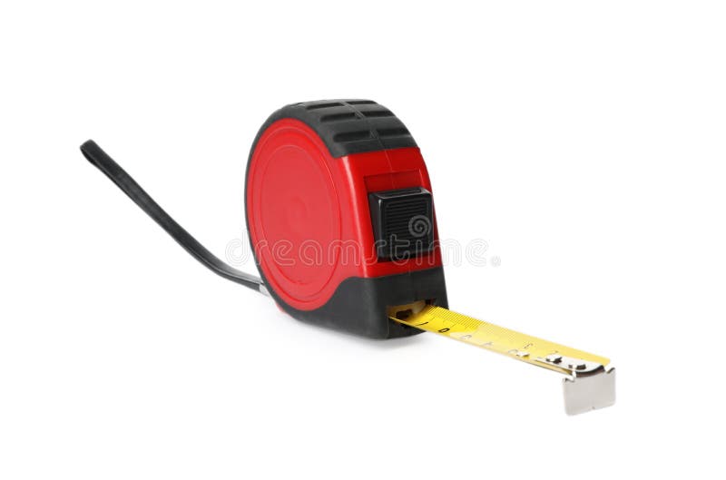 New Tape Measure on White. Construction Tool Stock Image - Image of ...