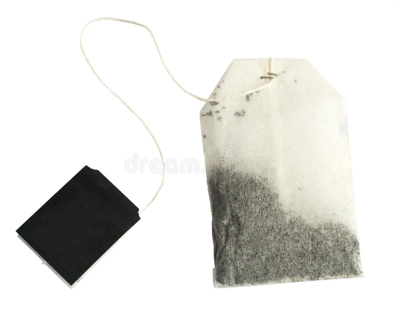 New Tea Bag with Black Labels Isolated Stock Image - Image of freshness ...