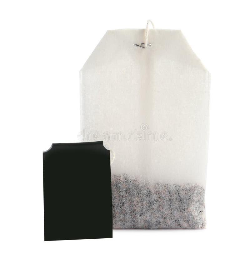 New Tea Bag with Tab Isolated on White Stock Image - Image of beverage ...