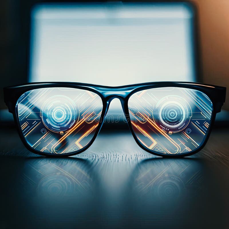 New Technological Solutions are Built into Glasses Stock Image - Image ...