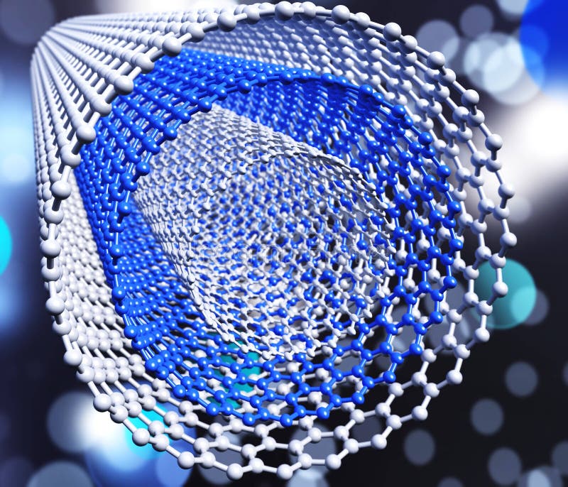 Carbon tubes. Nanomaterial stock illustration. Illustration of science ...