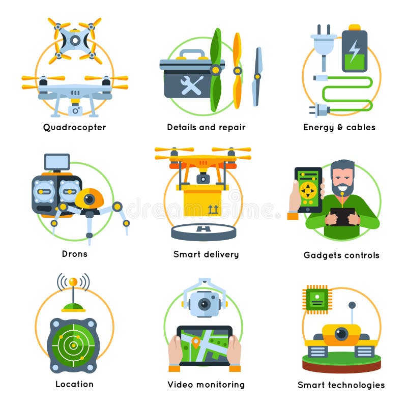 New Technologies Concept Icon Set Stock Vector - Illustration of phone ...