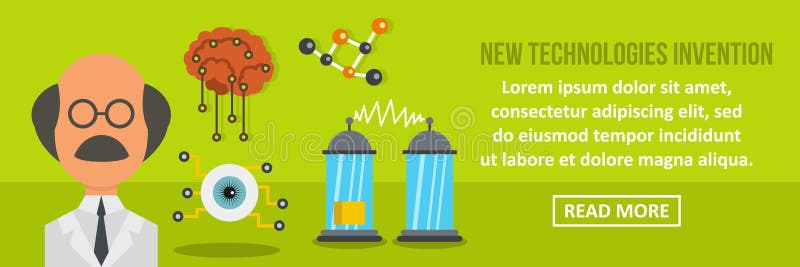 New Technologies Invention Banner Horizontal Concept Stock Vector ...