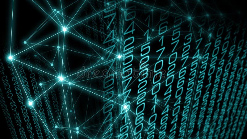 Digital Learning, Cyber World Neural Network Security Computers, Digital Transformation Dots and ...