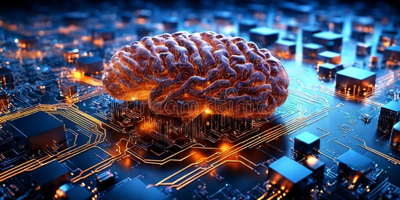AI Brain is a Marvel of Modern Engineering, Stock Illustration ...