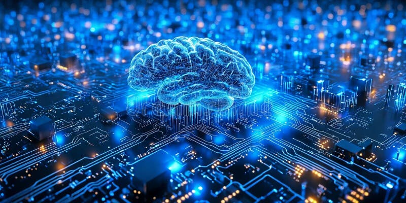 AI Brain is a Marvel of Modern Engineering, Stock Illustration ...