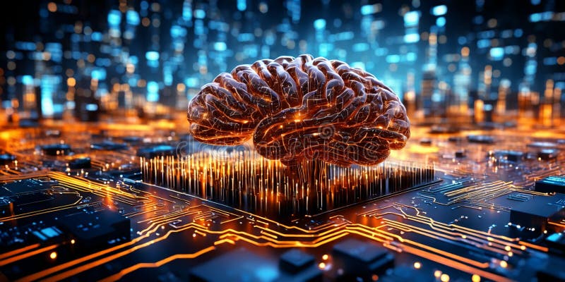 AI Brain is a Marvel of Modern Engineering, Stock Illustration ...