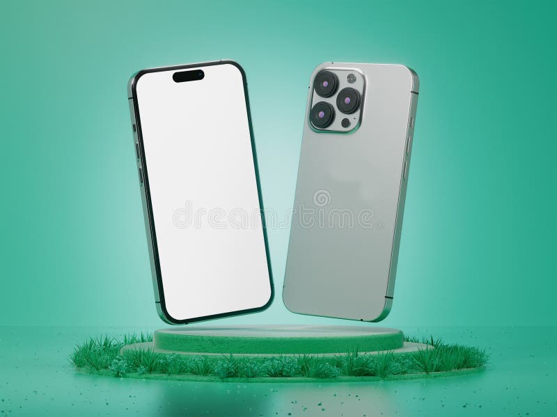 Image of Mobile Phones with Green Background Stock Image - Image of ...