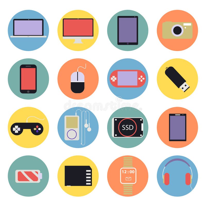 Hipster iconset stock vector. Illustration of clock, collection - 35796388