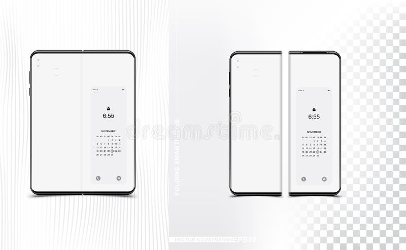 New Technology, Folding Smartphone with a Flexible Screen. Mockup Back ...