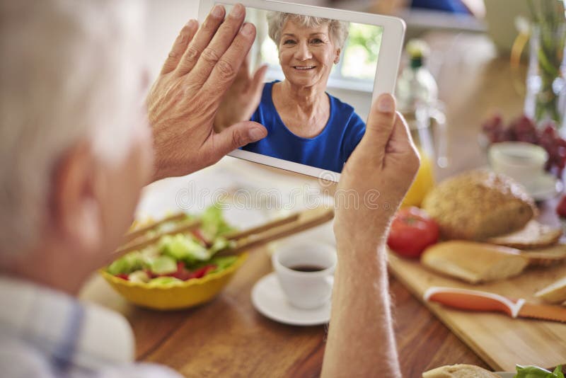 New Technology Helping To Stay in Touch Stock Image - Image of ...