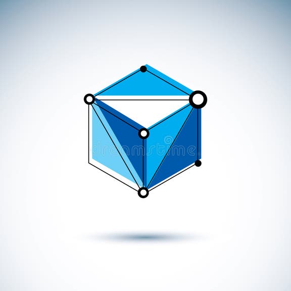 New Technology Logo. Vector Abstract 3D Mesh Object, Design Elem Stock ...