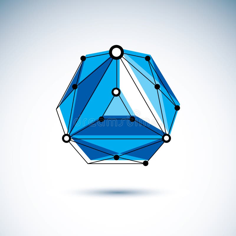 New Technology Logotype. Vector Abstract 3D Mesh Object, Design Stock ...