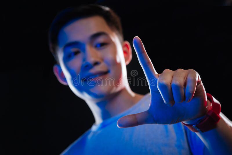 Selective Focus of a Young Mans Hand Stock Photo - Image of digital ...