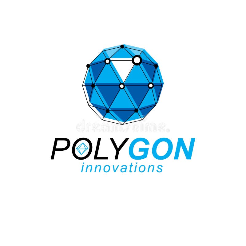 New Technology Symbol. 3D Design, Abstract Vector Faceted Shape Stock ...