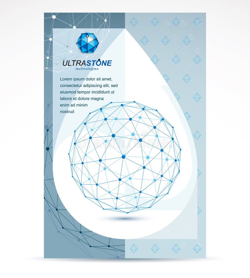 New Technology Theme Booklet Cover Design, Front Page. 3D Engine Stock ...