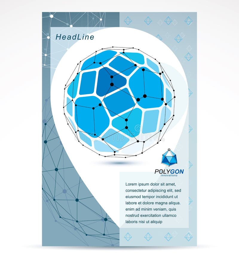 New Technology Theme Booklet Cover Design, Front Page. 3D Engine Stock ...