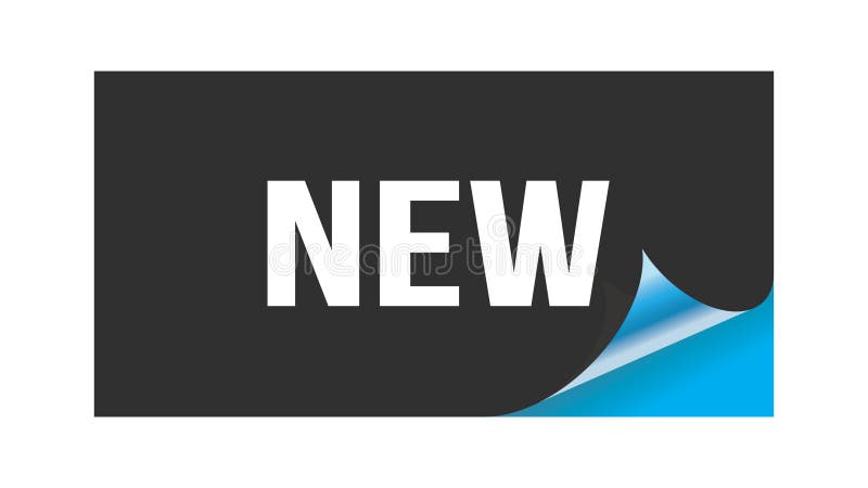 NEW Text Written on Black Blue Sticker Stock Illustration ...