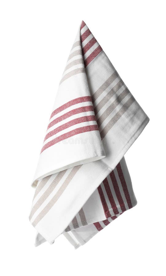 New Textile Napkin with Pattern Isolated on White Stock Image - Image ...