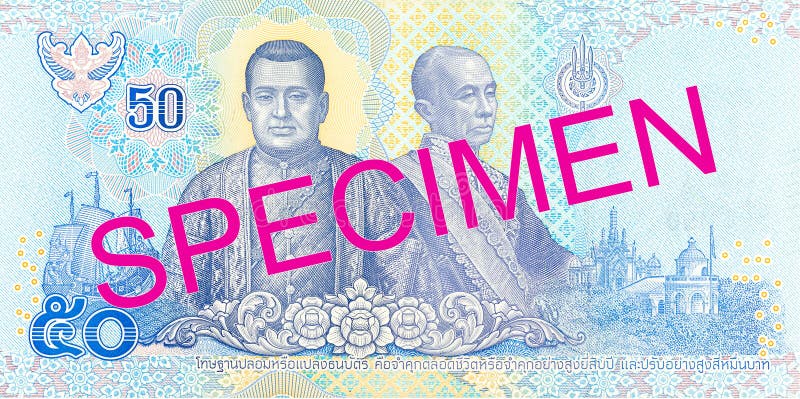 New 50 Thailand Baht Note Obverse Stock Image - Image of baht, currency ...