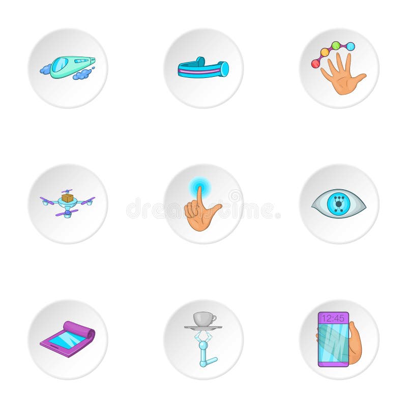 New Thing Icons Set, Cartoon Style Stock Vector - Illustration of ...