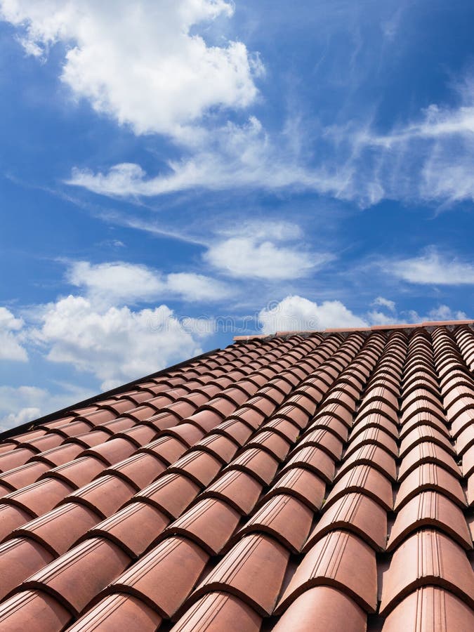 New tiled roof stock image. Image of roof, construction - 198127687