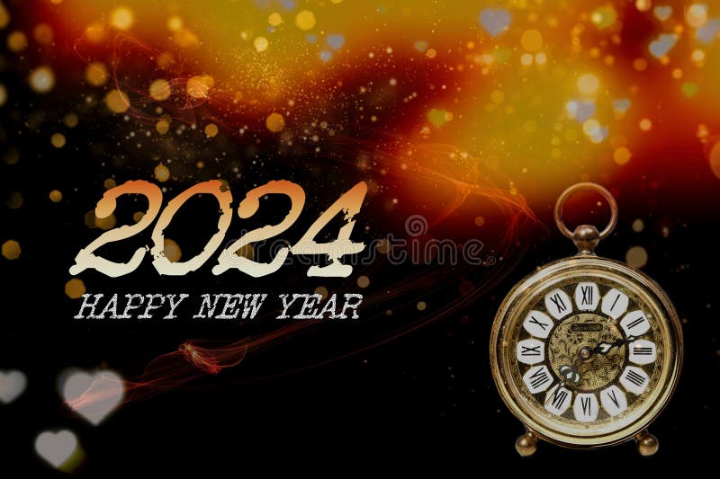 A New Time, a New Year Begins. New Year S Greetings for 2024 Stock ...