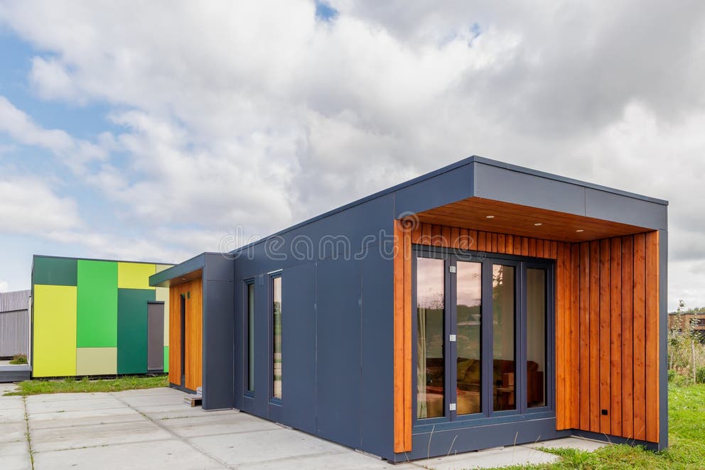 New Tiny House in Almere, the Netherlands Stock Photo - Image of ...