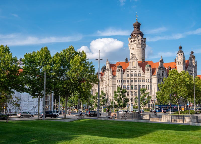 Leipzig Town Hall with Market Square Stock Image - Image of town ...