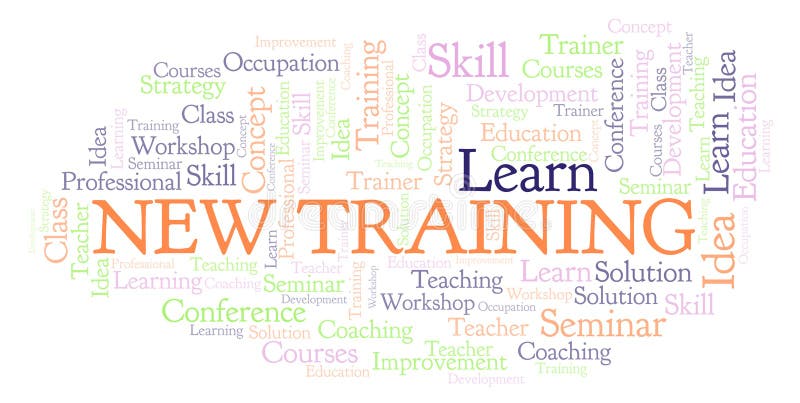 New Training word cloud. stock illustration. Illustration of learning ...