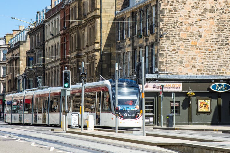 New Tram in Edinburgh Scotland Editorial Stock Image - Image of cloud ...