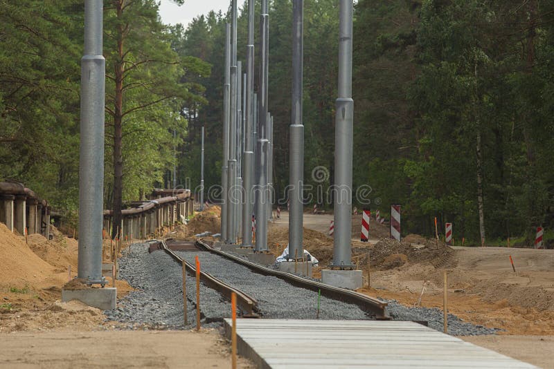 New Tramway Track Construction Stock Photo - Image of outdoors ...