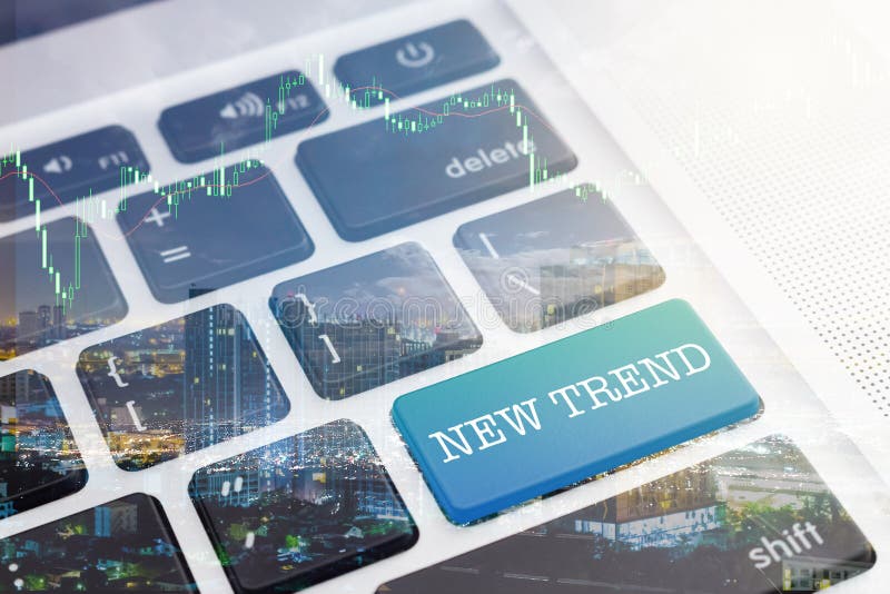 NEW TREND : Green Button Keyboard Computer Stock Image - Image of ...