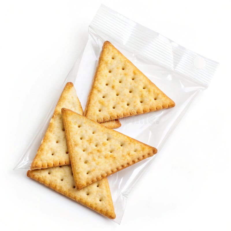 New Triangle Snack Crackers Isolated on White Background Stock ...