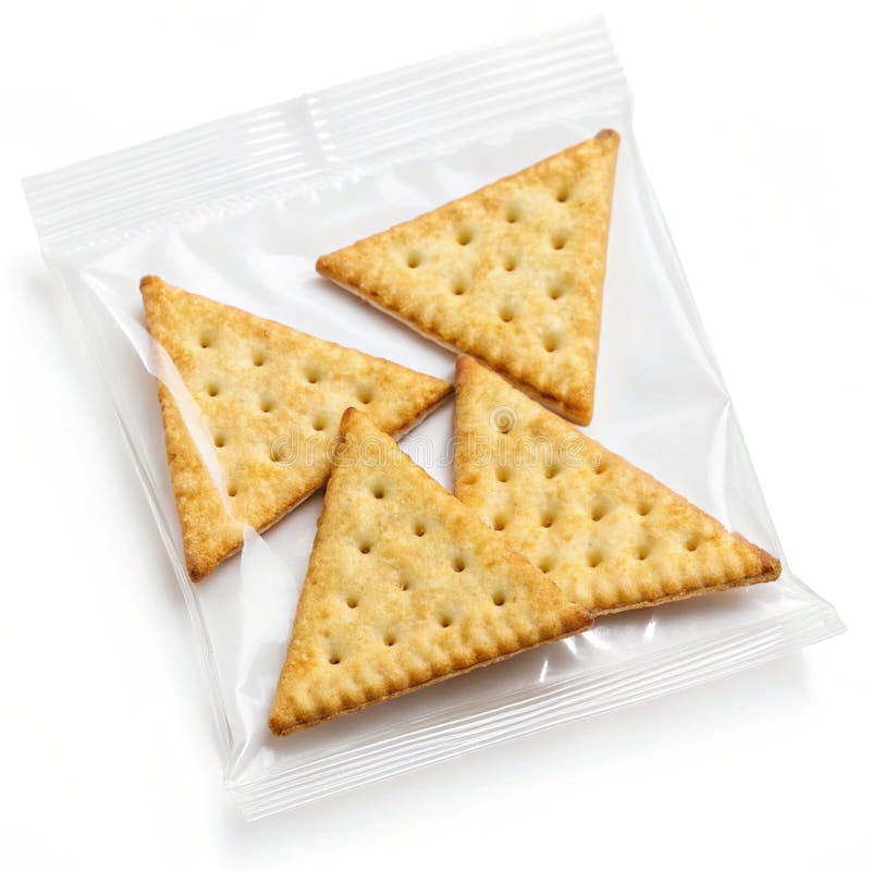 New Triangle Snack Crackers Isolated on White Background Stock ...