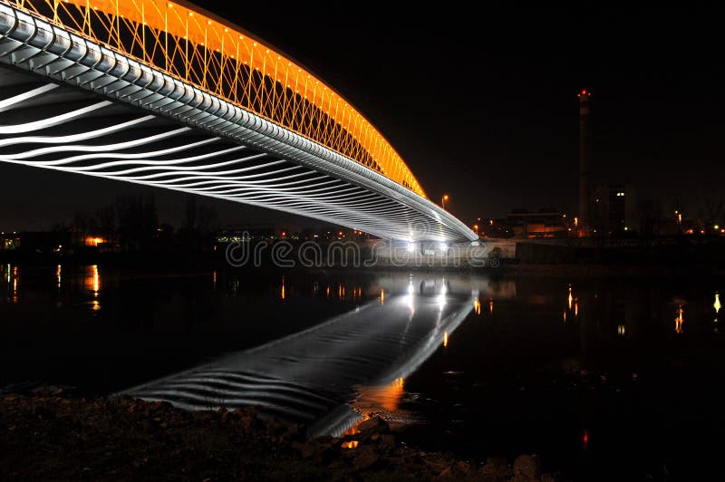 New Troja bridge. editorial stock photo. Image of lighting - 46441393