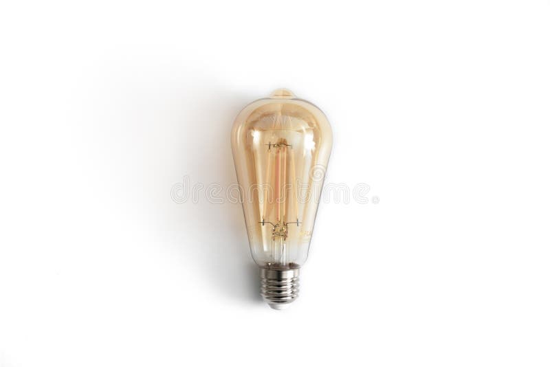 New Type Yellow Led Bulb on White Background Stock Image - Image of ...