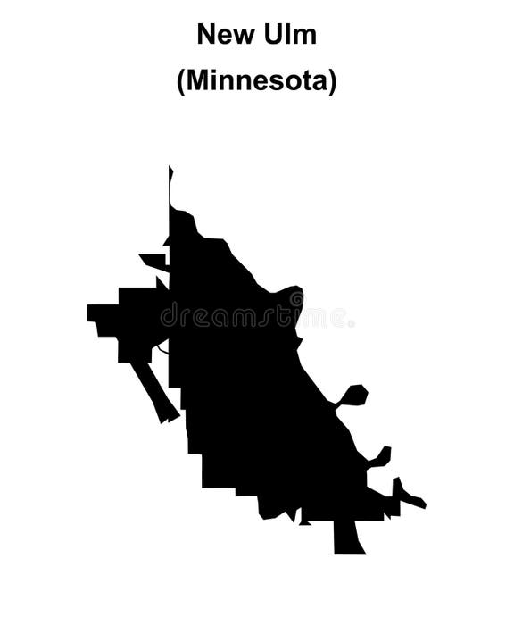 New Ulm outline map stock vector. Illustration of region - 357450941