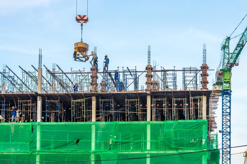 The New Under Construction Building and Construction Tower Canes Stock ...