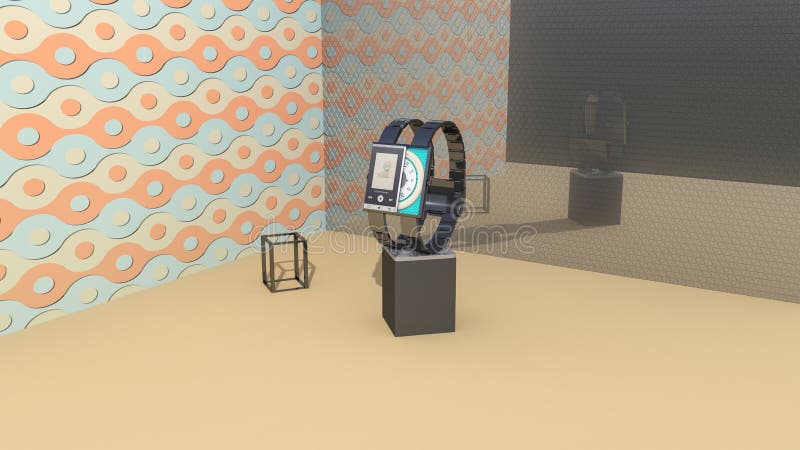 New Unique Smart Luxury Watch with Abstract Background 3d Illustration ...