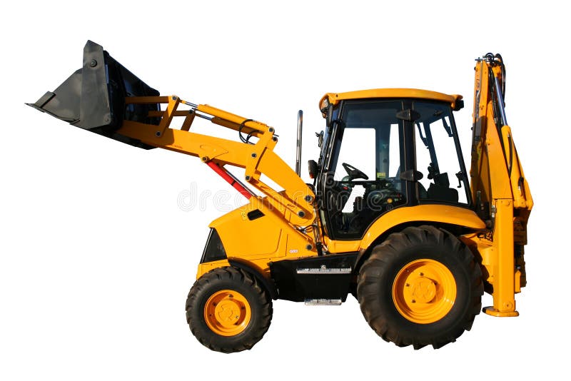 Yellow bulldozer-excavator stock photo. Image of industry - 19738894