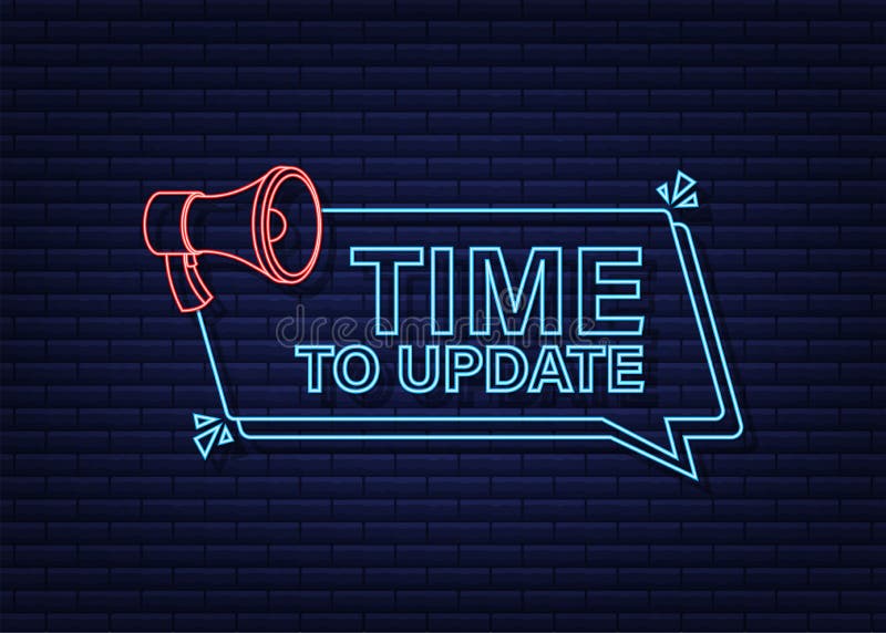 New Update Banner in Modern Style. Neon Icon. Web Design. Vector Stock ...