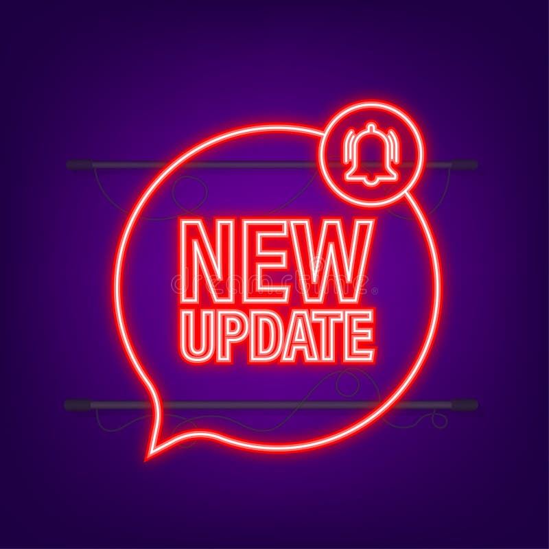 New Update Banner in Modern Style. Neon Icon. Web Design Stock Vector ...