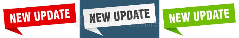 New Update Banner. New Update Speech Bubble Label Set Stock Vector ...