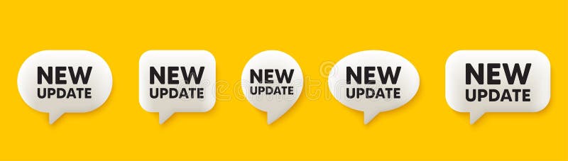 New Update Icon. Special Offer Sign. 3d Speech Chat Bubbles. Vector ...