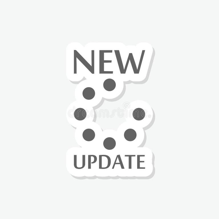 New Update Icon Sticker Isolated on Gray Background Stock Illustration ...