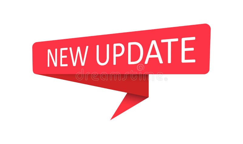 New Update. a Red Banner, Pointer, Sticker, Label or Speech Bubble for ...