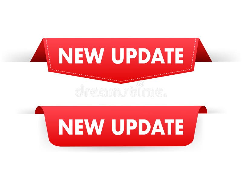 New Update Red Ribbon, Label Icon Vector Design. Vector Illustration ...