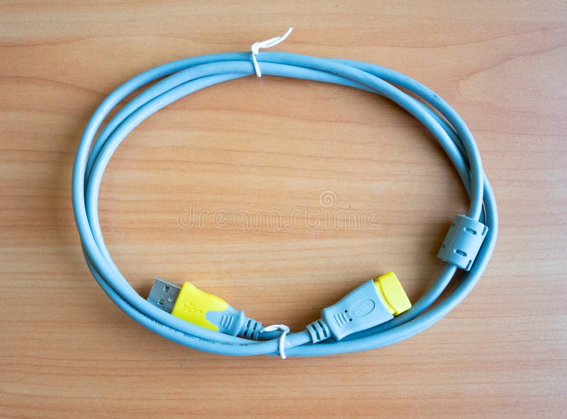 A New Usb Cable Wound with a Ring Stock Photo - Image of charger, cord ...